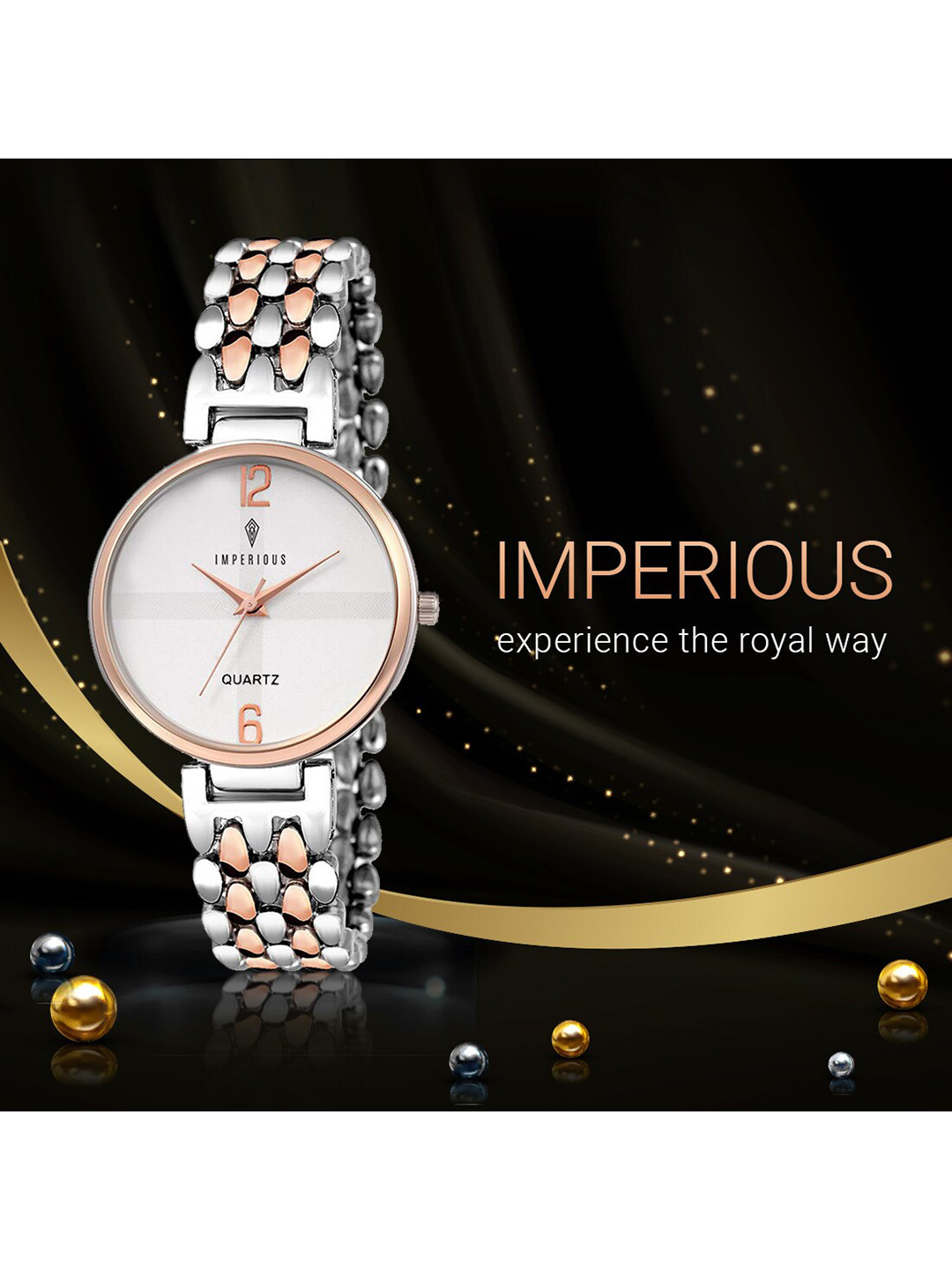Buy Imperious The Royal Way Women White Brass Dial & Bracelet Style ...