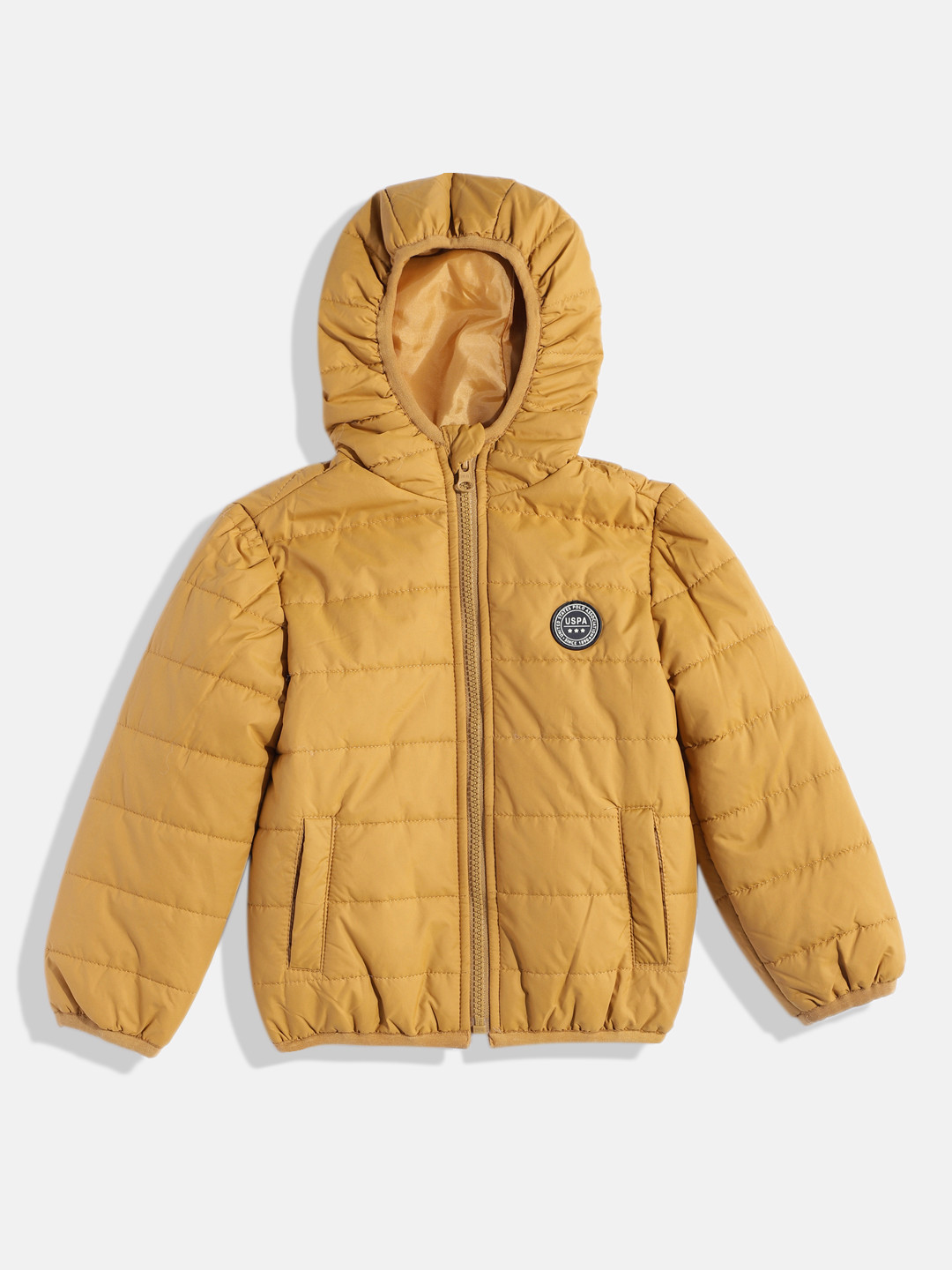 Buy U.S. Polo Assn. Kids Boys Yellow Solid Puffer Jacket - Jackets for ...