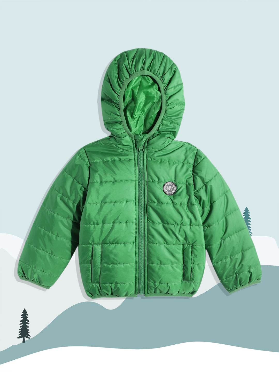 Buy U.S. Polo Assn. Kids Boys Green Puffer Jacket - Jackets for Boys ...