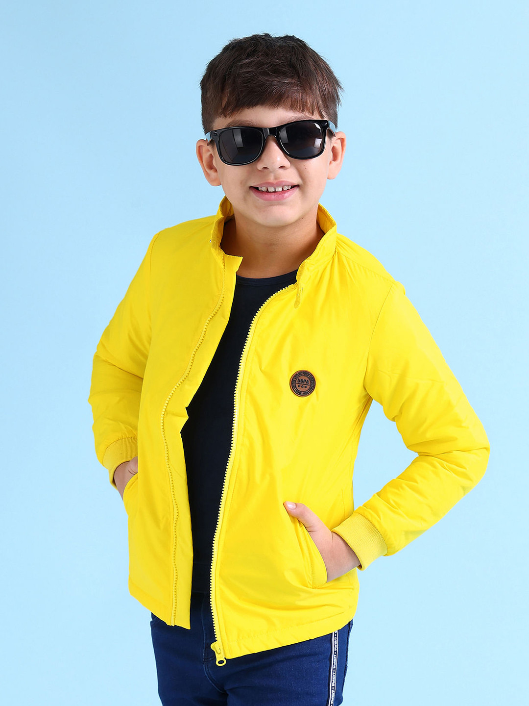 Buy U.S. Polo Assn. Kids Boys Yellow Bomber Jacket - Jackets for Boys ...