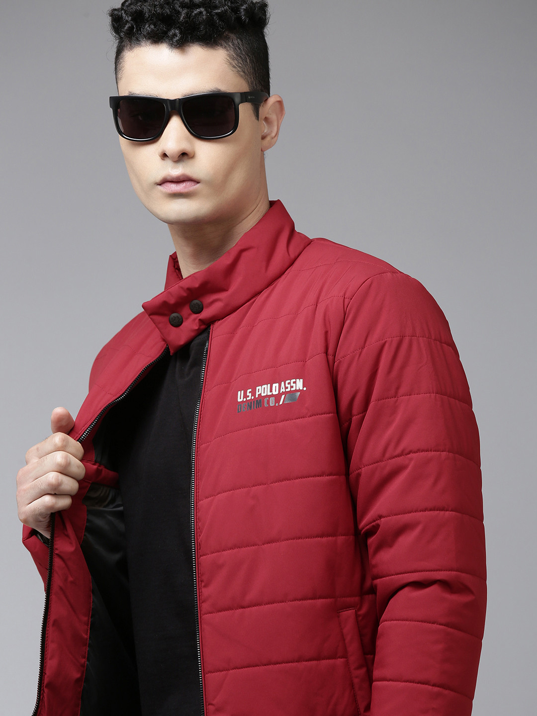 Buy U.S. Polo Assn. Men Red Solid Puffer Jacket - Jackets for Men ...