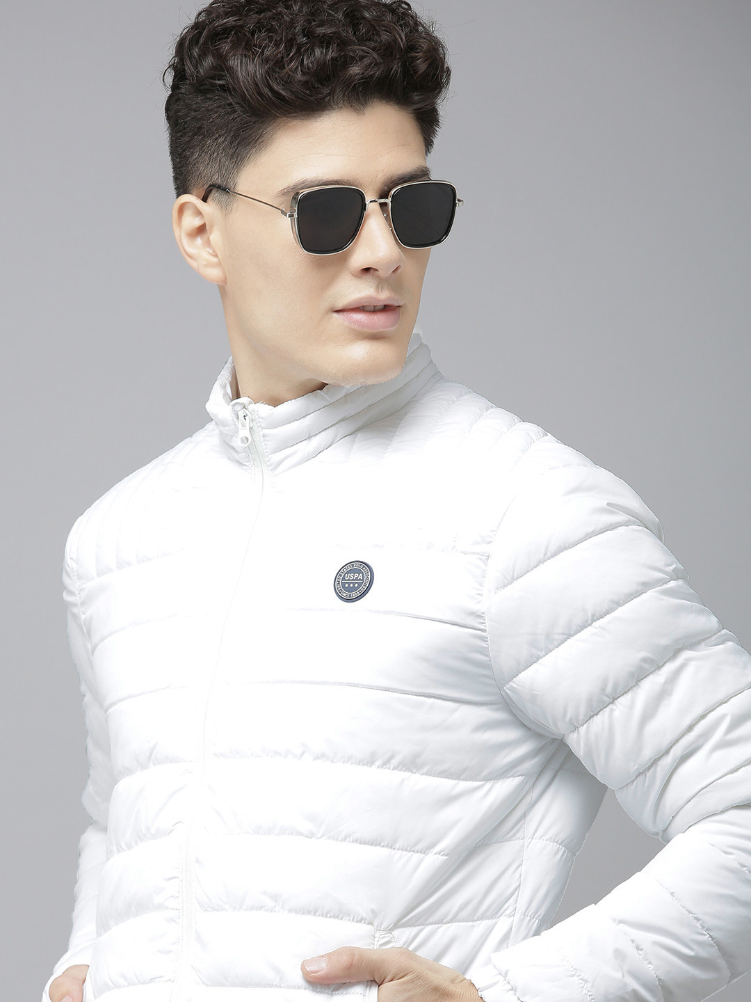 Buy U.S. Polo Assn. Men White Solid Puffer Jacket - Jackets for Men ...