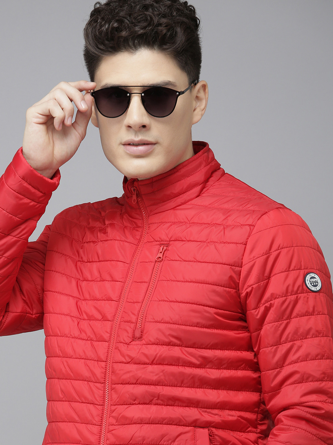Buy U.S. Polo Assn. Men Red Solid Puffer Jacket - Jackets for Men 19020690 | Myntra