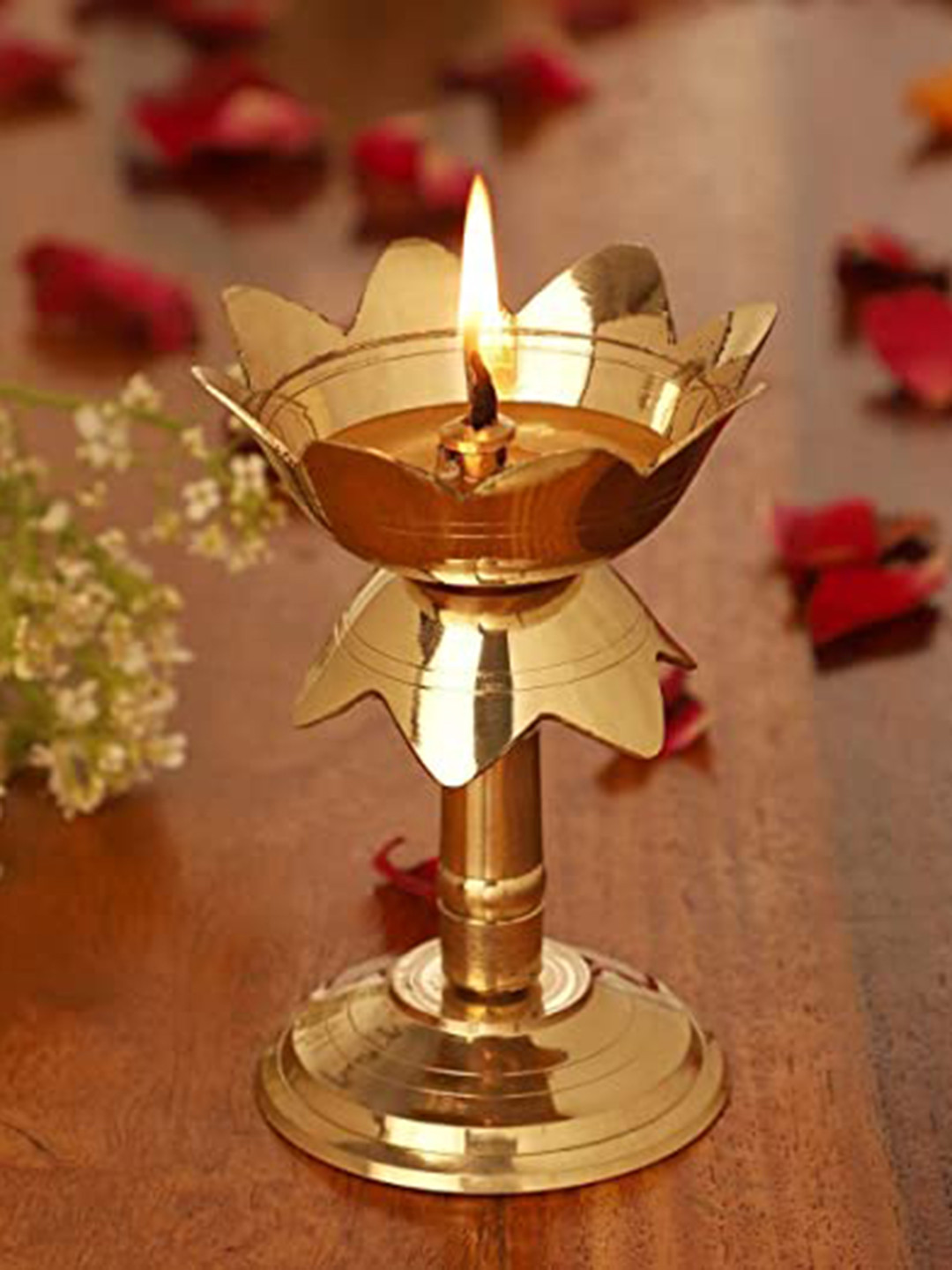 Buy Fashion Bizz Gold Coloured Kamalpura Diya - Pooja Essentials for ...