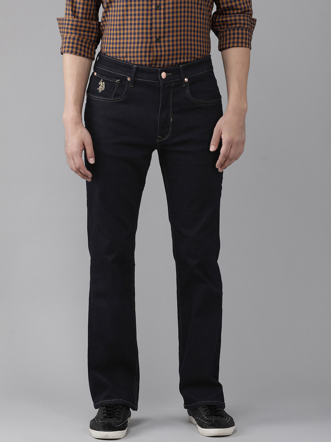 Buy U S Polo Assn Denim Co Men Blue Connor Bootcut Stretchable Jeans ...