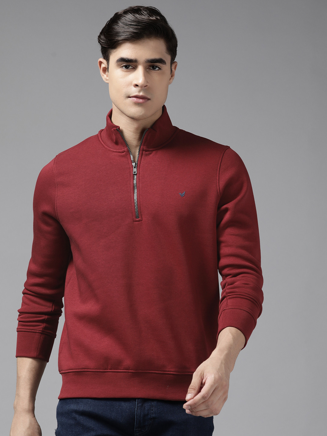 Buy Blackberrys Men Maroon Solid Sweatshirt - Sweatshirts for Men ...