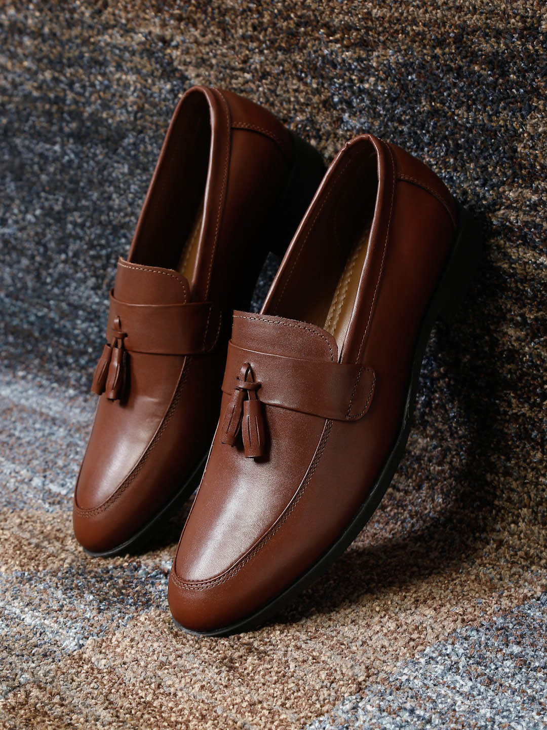 Buy LOUIS STITCH Men Rust Leather Loafers - Casual Shoes for Men ...