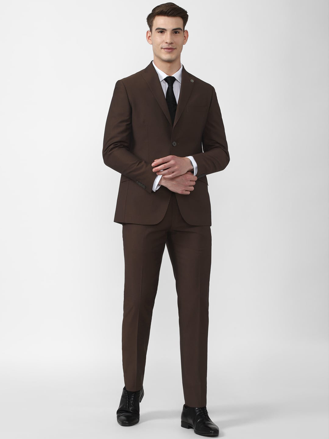 Buy Peter England Elite Men Brown Solid Two Peice Suits - Suits for Men ...