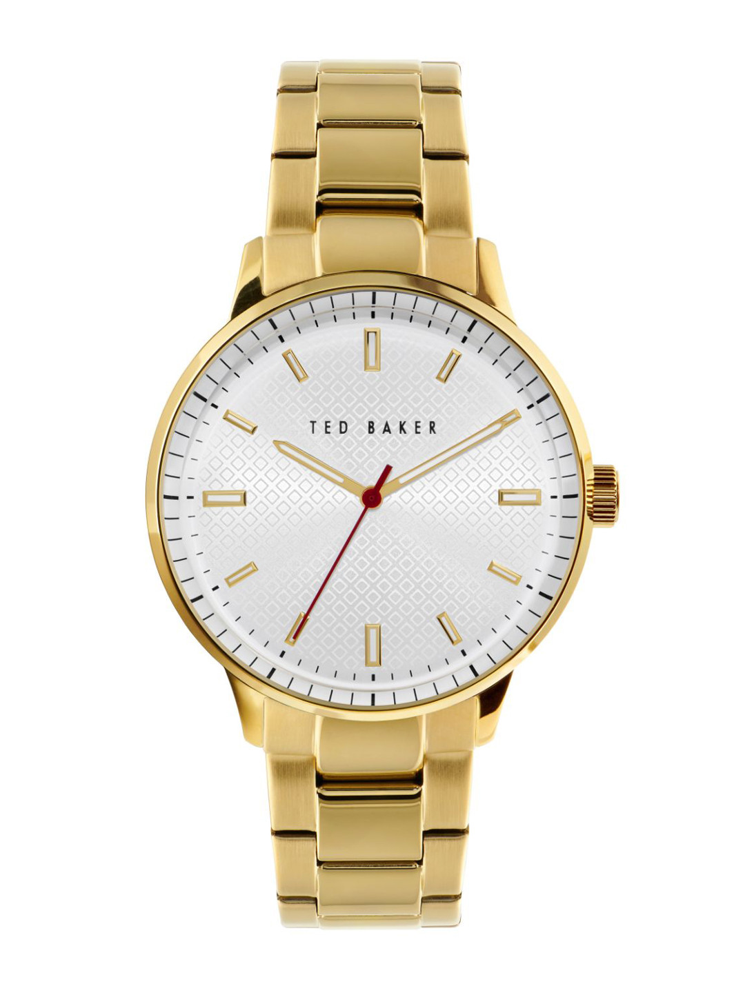 Buy Ted Baker Men Silver Toned Patterned Dial & Gold Toned Stainless ...