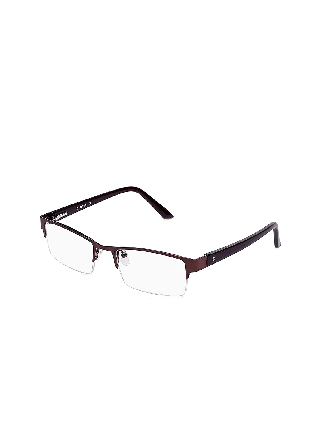 Buy Titan Unisex Brown Half Rim Rectangle Frames - Frames for Unisex ...