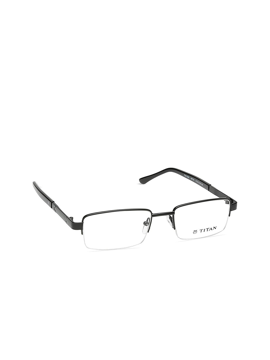 Buy Titan Unisex Black & Transparent Half Rim Rectangle Frames - Frames ...
