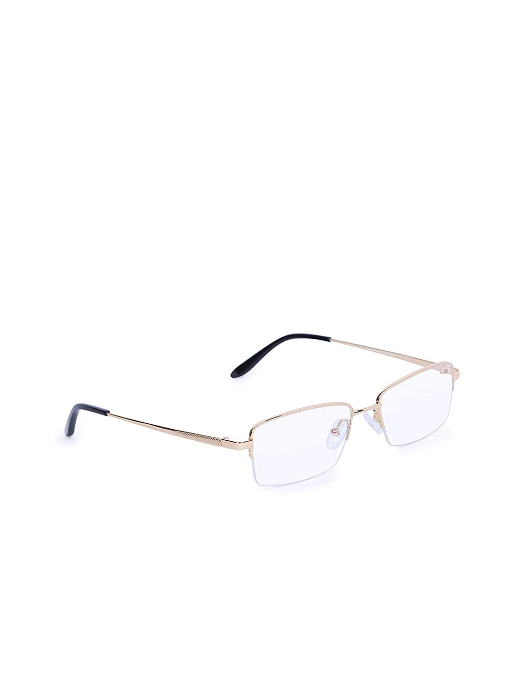 Buy Titan Unisex Gold Toned & Black Half Rim Rectangle Frames ...