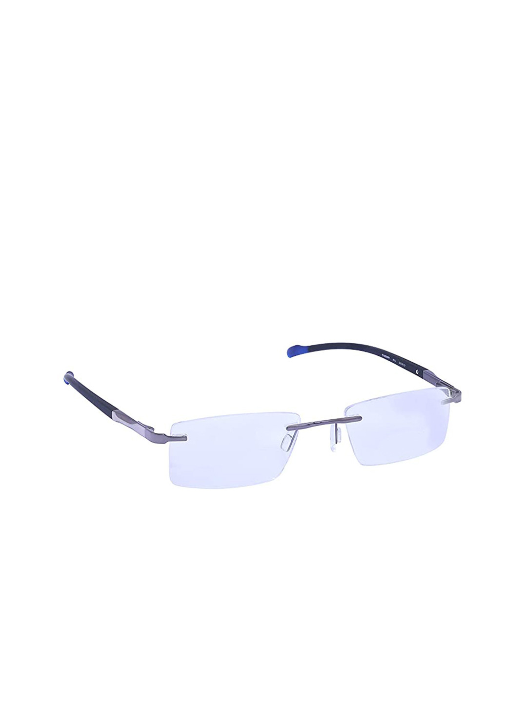 Buy Titan Unisex Silver Toned & Black Rimless Rectangle Frames - Frames ...