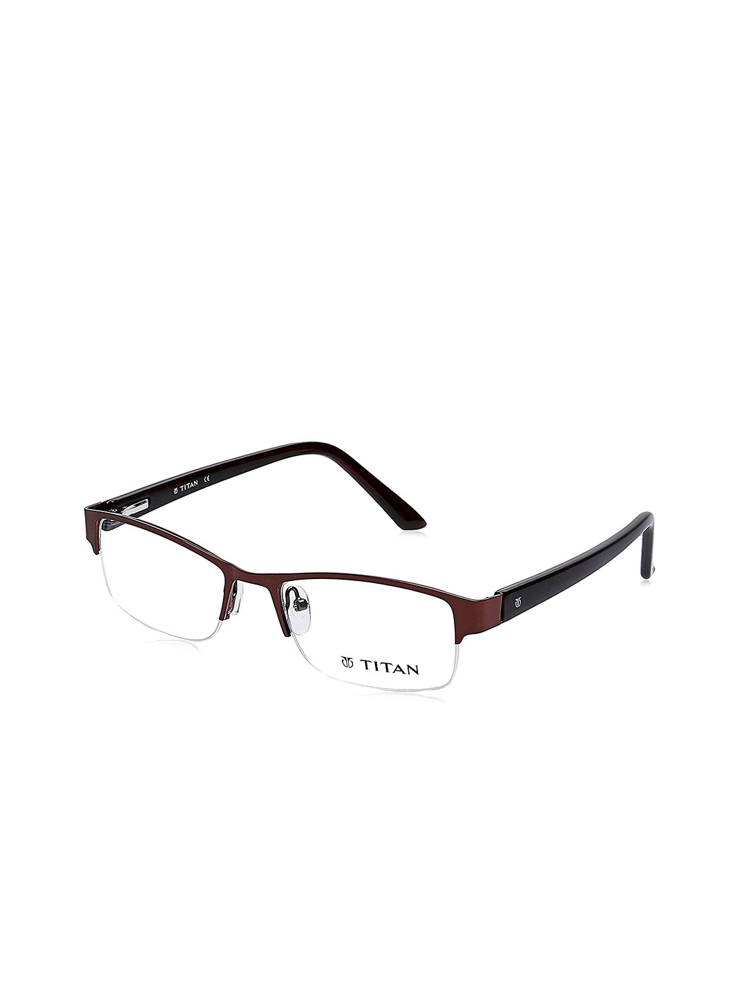 Buy Titan Unisex Brown Half Rim Rectangle Frames - Frames for Unisex ...