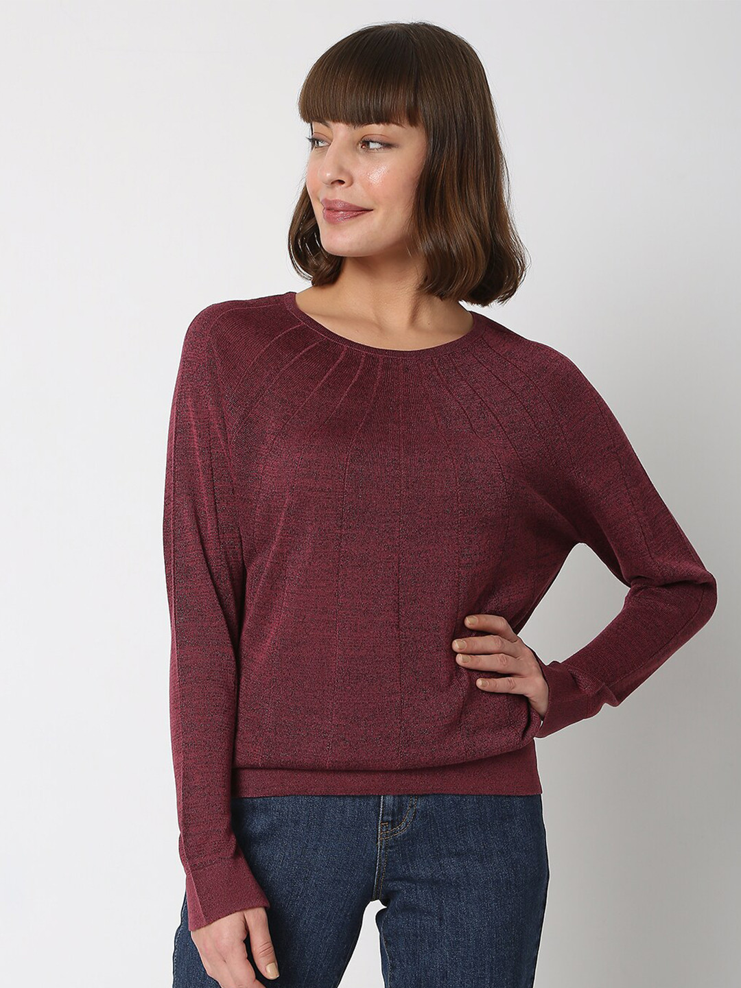 Buy Vero Moda Women Maroon Pullover - Sweaters for Women 19038980 | Myntra