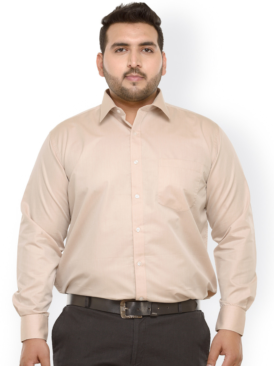 Buy PlusS Men Cream Coloured Formal Shirt - Shirts for Men 1903908 | Myntra