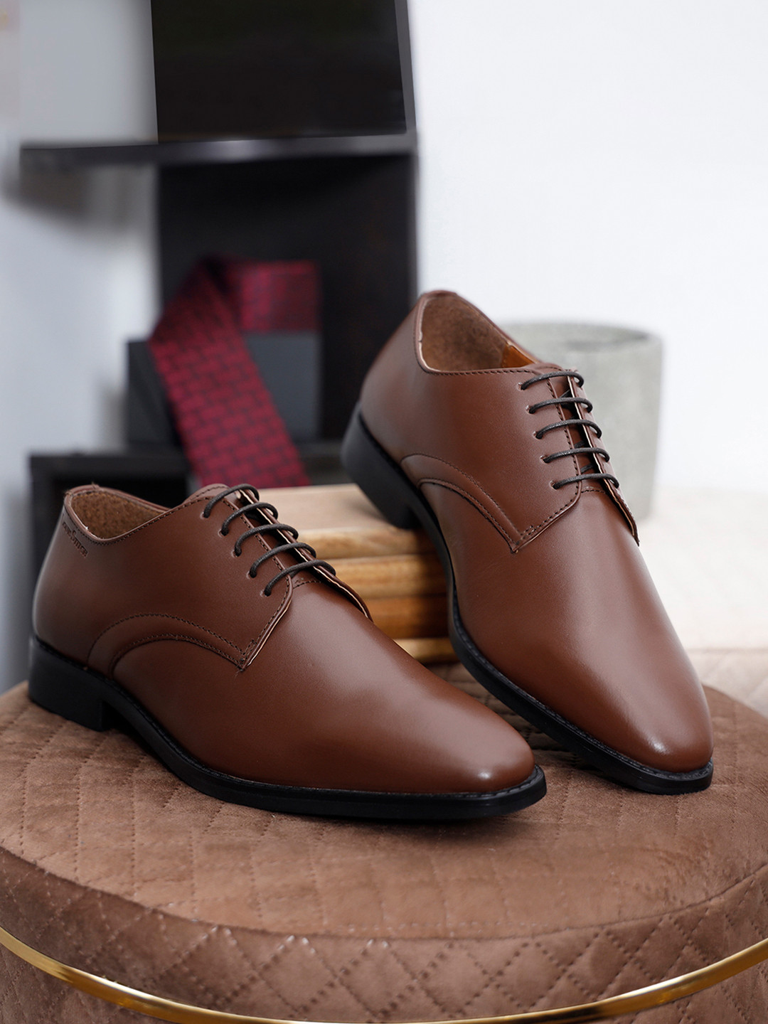 Buy Louis Stitch Men Tan Premium Italian Leather Formal Derby Shoes ...