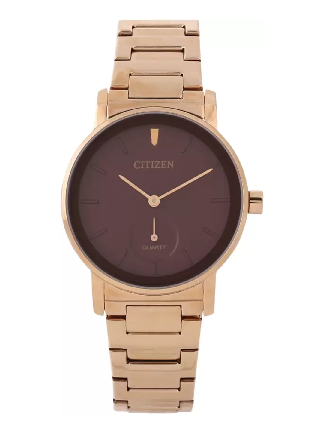 Buy Citizen Women Brown Dial & Rose Gold Toned Stainless Steel Straps ...