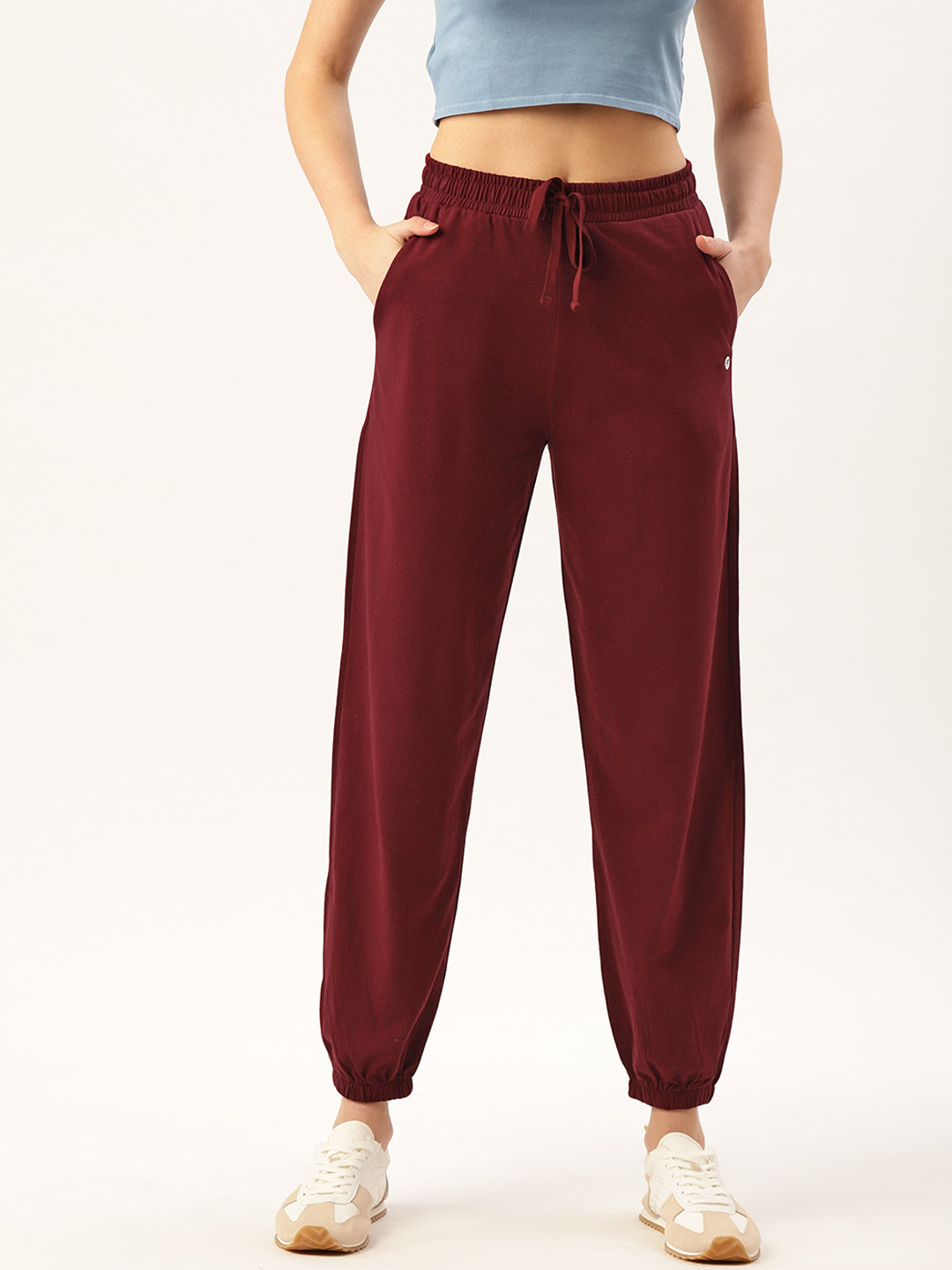 Buy FEMEA Women Maroon Solid Joggers - Track Pants for Women 19042706 ...