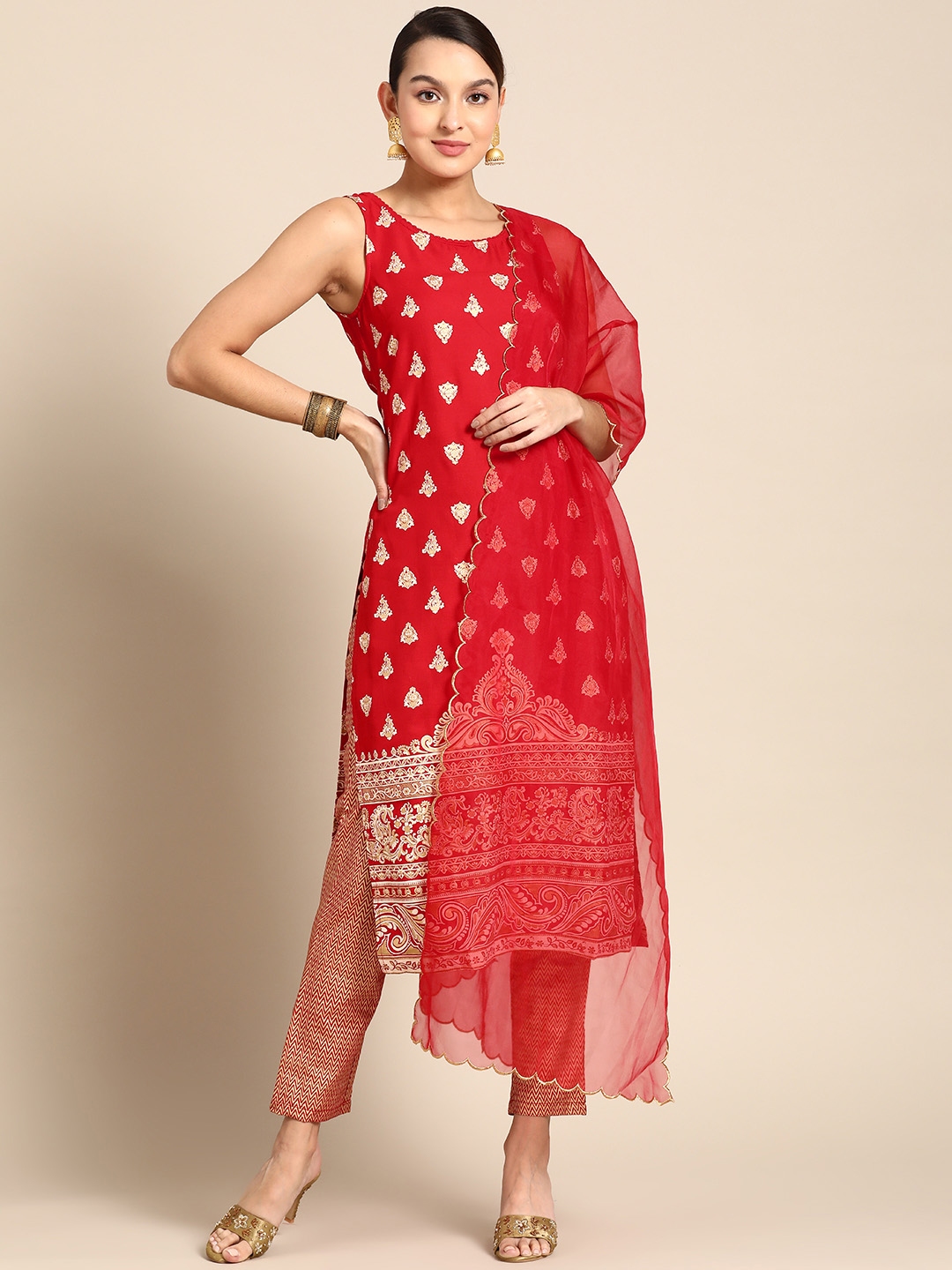 Buy Anouk Women Ethnic Motifs Printed Kurta With Trousers And With