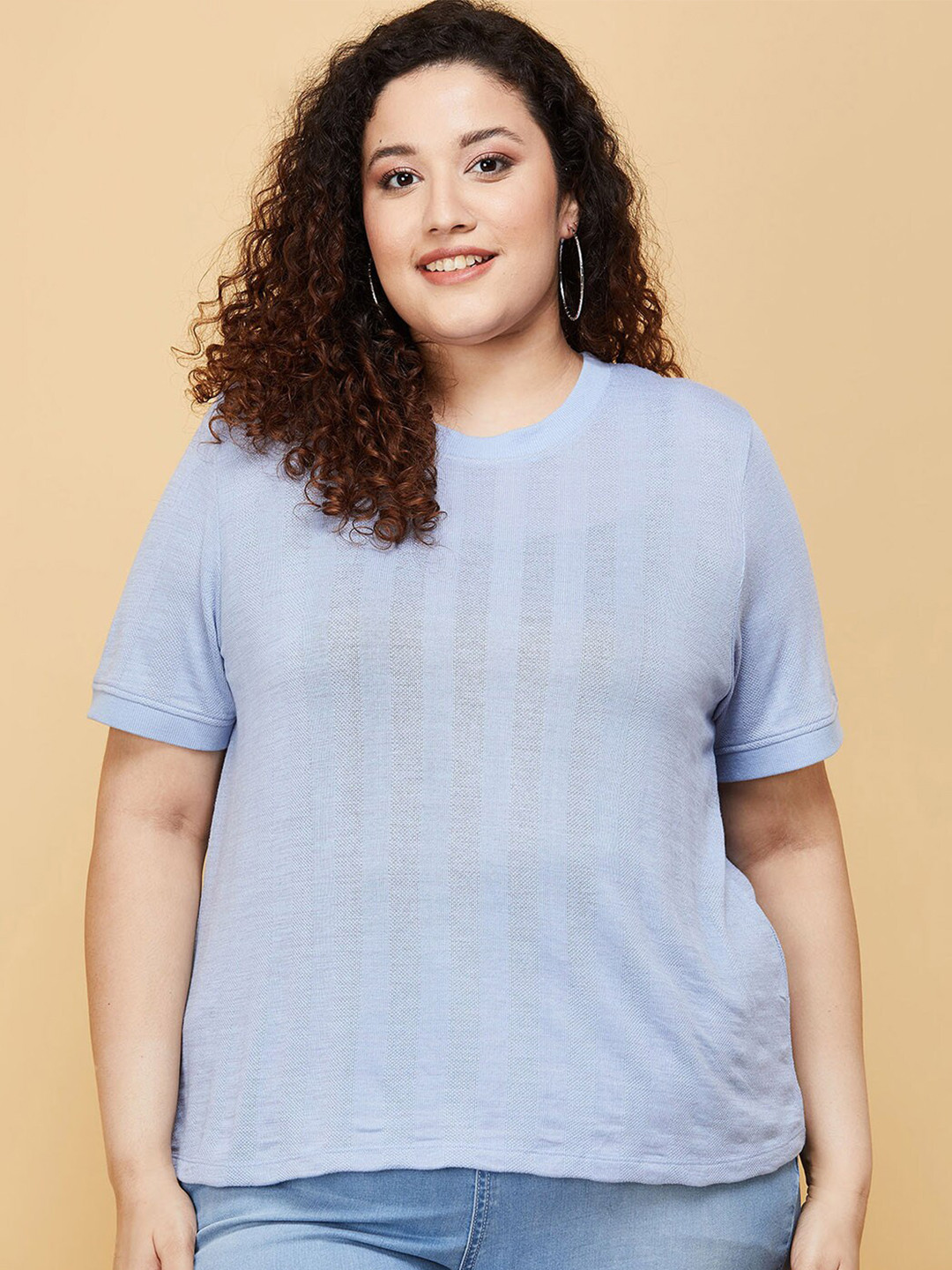Buy Max Women Plus Size Blue T Shirt - Tshirts for Women 19043788 | Myntra