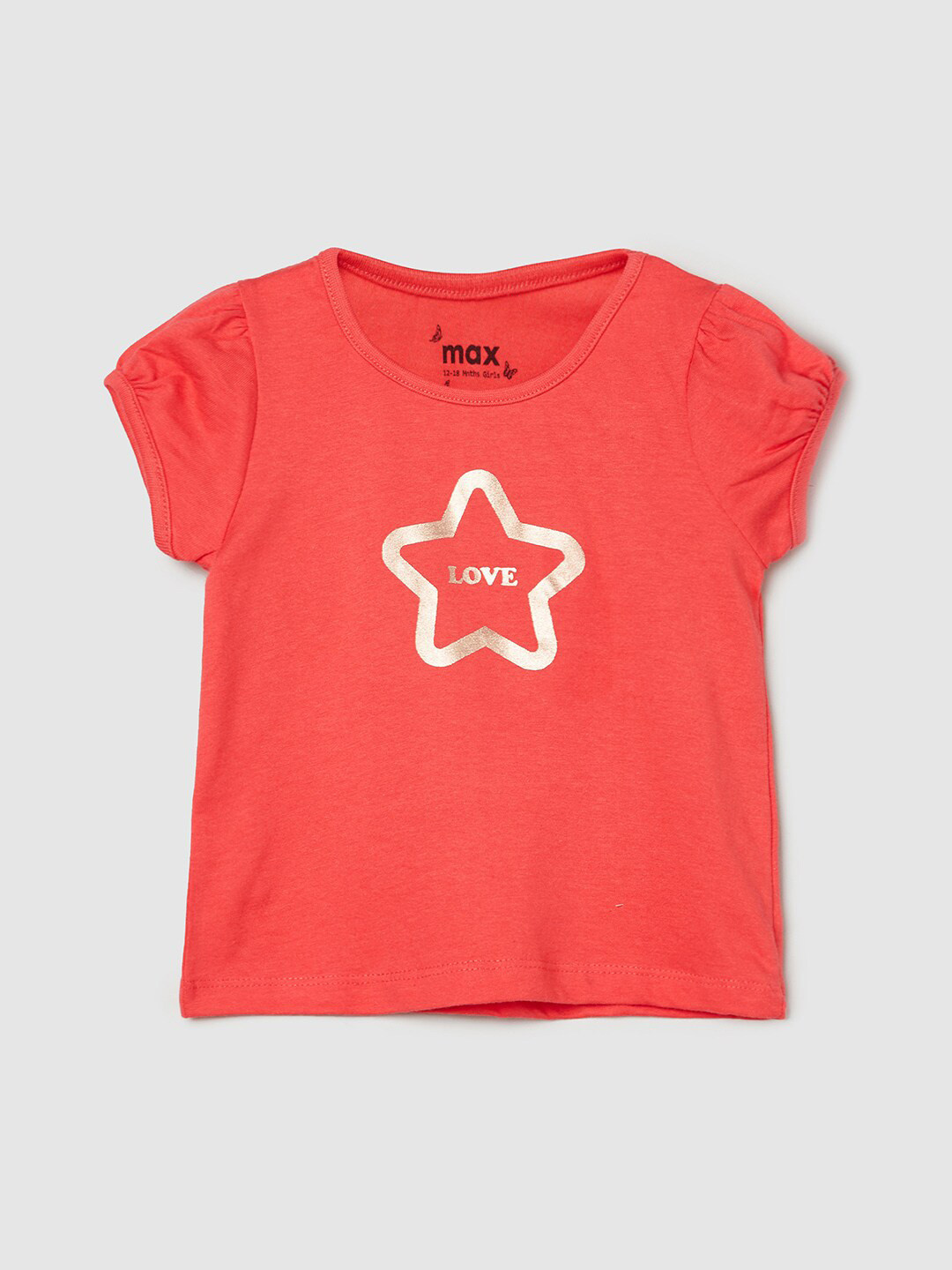 Buy Max Girls Red Typography T Shirt - Tshirts for Girls 19048464 | Myntra
