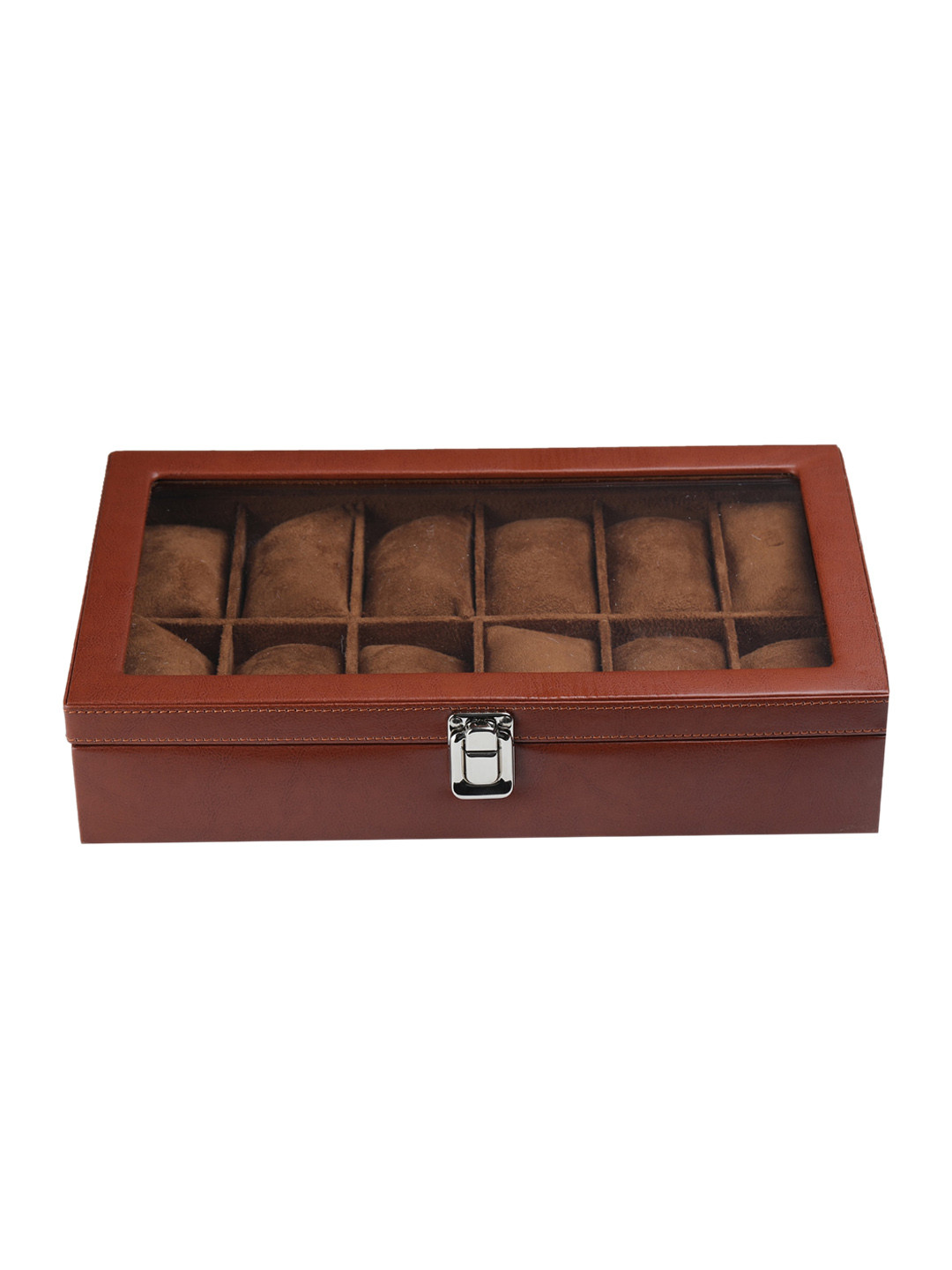 Buy Essart Brown Solid Leather Watch Organiser - Watch Organiser for ...