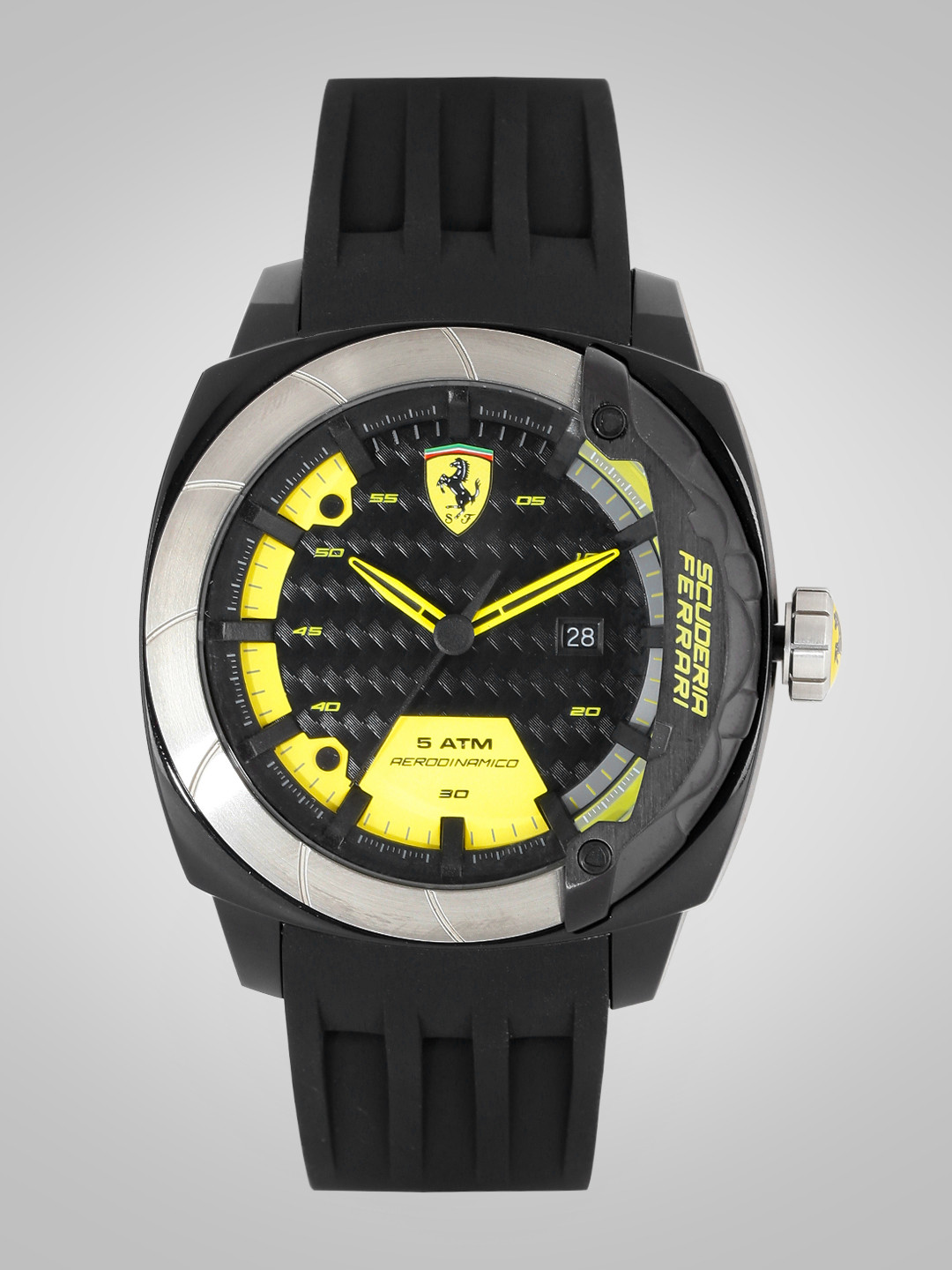Buy SCUDERIA FERRARI Aerodinamico Men Black & Yellow Analogue Watch ...
