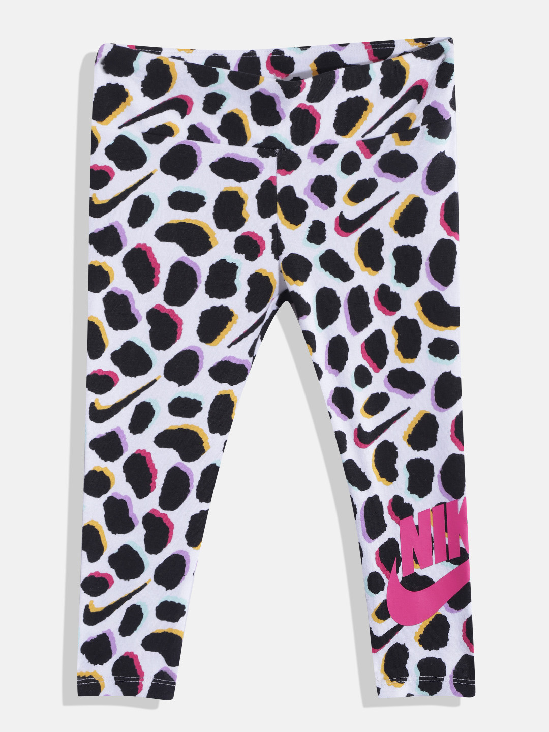 Buy Nike Girls White & Black NKG Wildflower Shirred Tights - Tights for ...