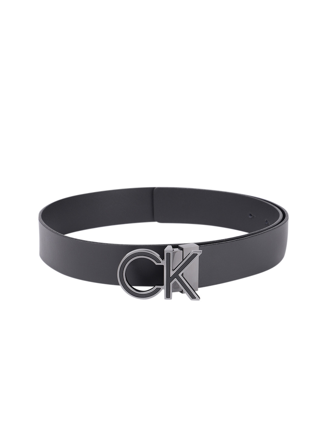 Buy Calvin Klein Jeans Men Black Solid Leather Reversible Belt - Belts ...