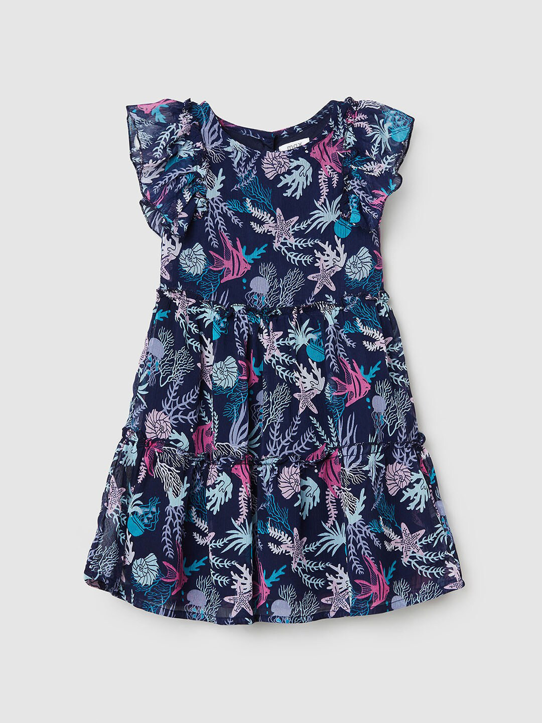 Buy Max Blue Floral Dress - Dresses for Girls 19056102 | Myntra