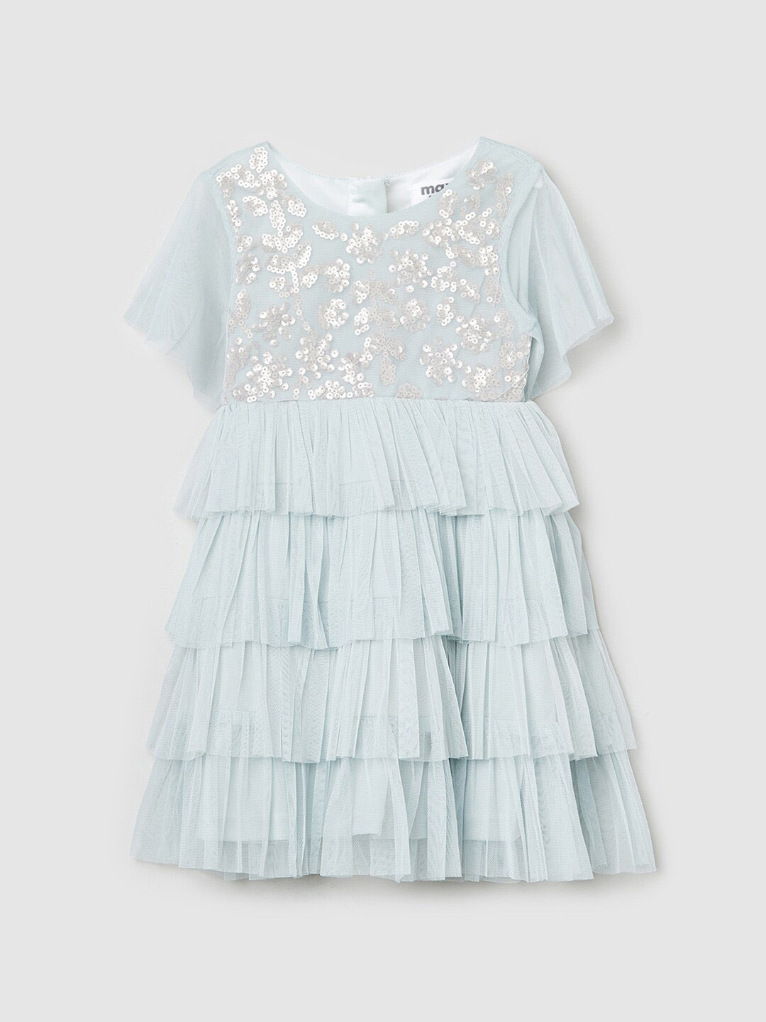 Buy Max Girls Blue Embellished Embroidered Dress - Dresses for Girls ...