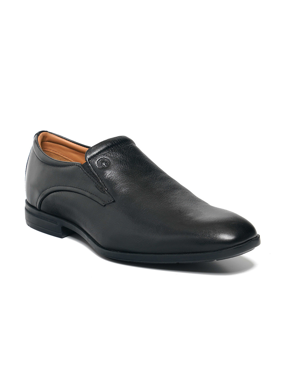 Buy Ruosh Men Black Solid Leather Formal Slip On Shoes - Formal Shoes ...