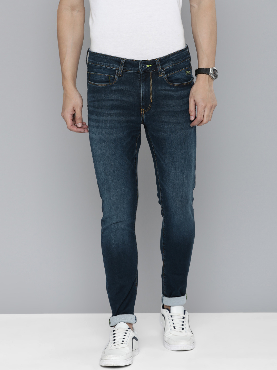 Buy Flying Machine Men Blue Skinny Fit Light Fade Stretchable Jeans ...