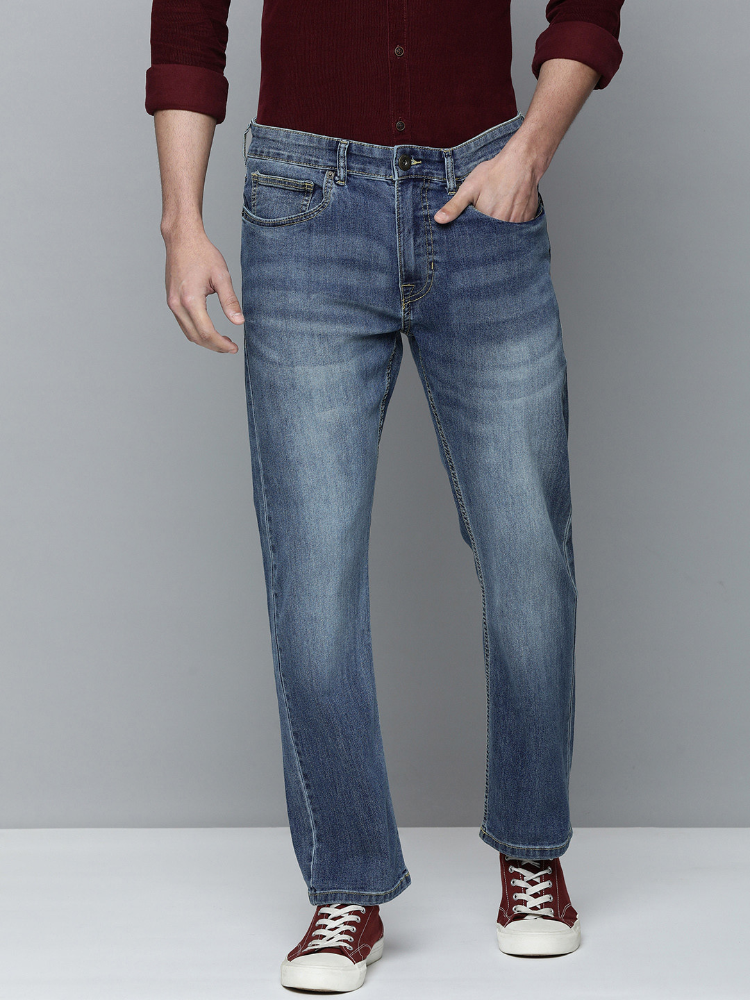 Buy Flying Machine F Jango Straight Fit Stone Wash Jeans - Jeans for ...
