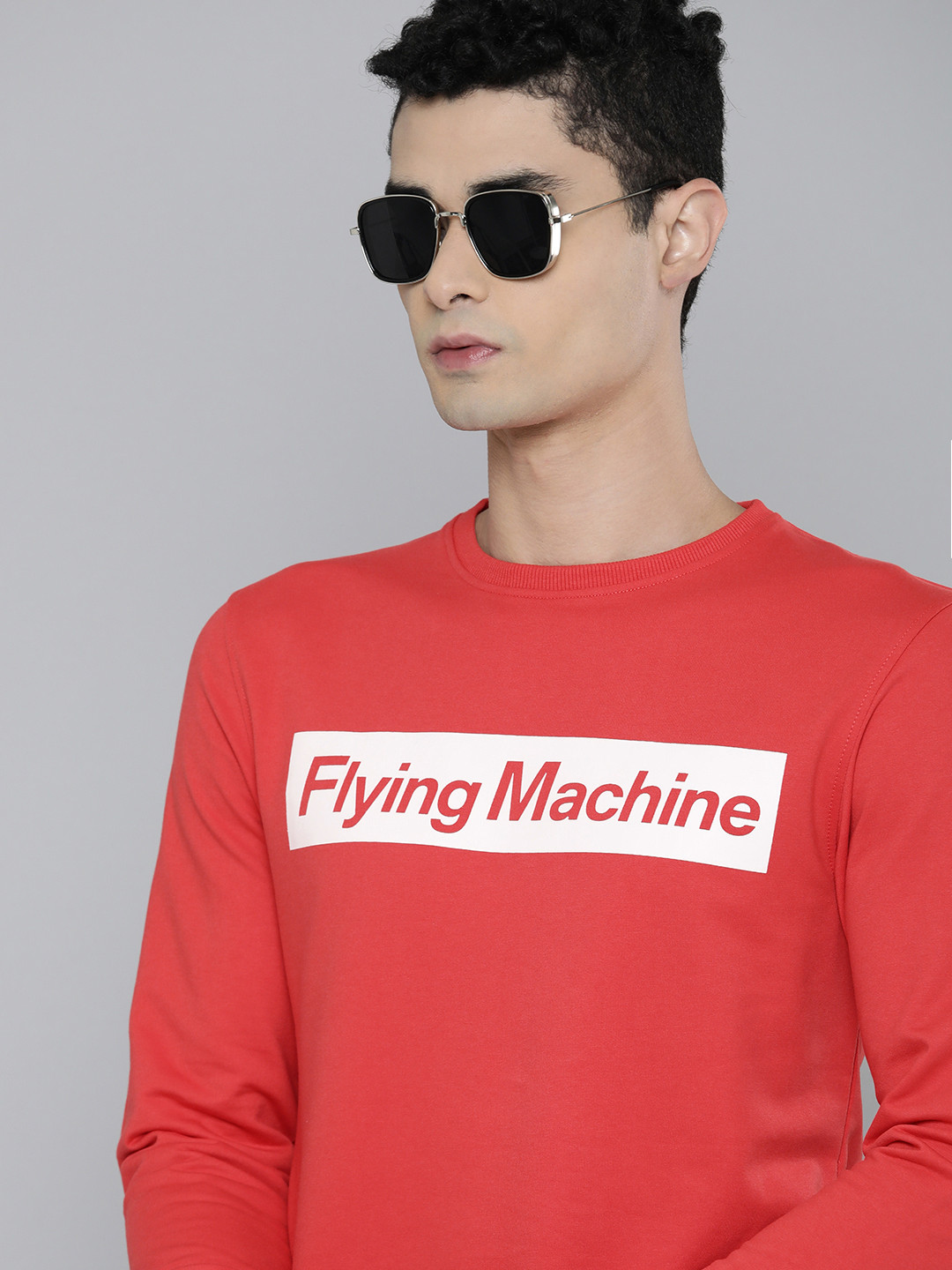 Buy Flying Machine Men Red Brand Logo Print Sweatshirt - Sweatshirts ...