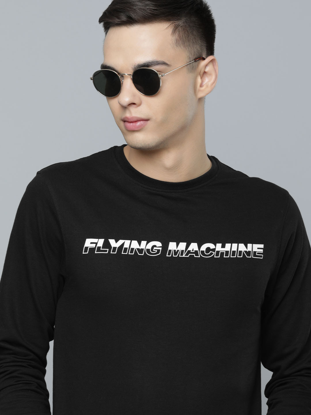 Buy Flying Machine Men Black Brand Logo Print Sweatshirt - Sweatshirts ...