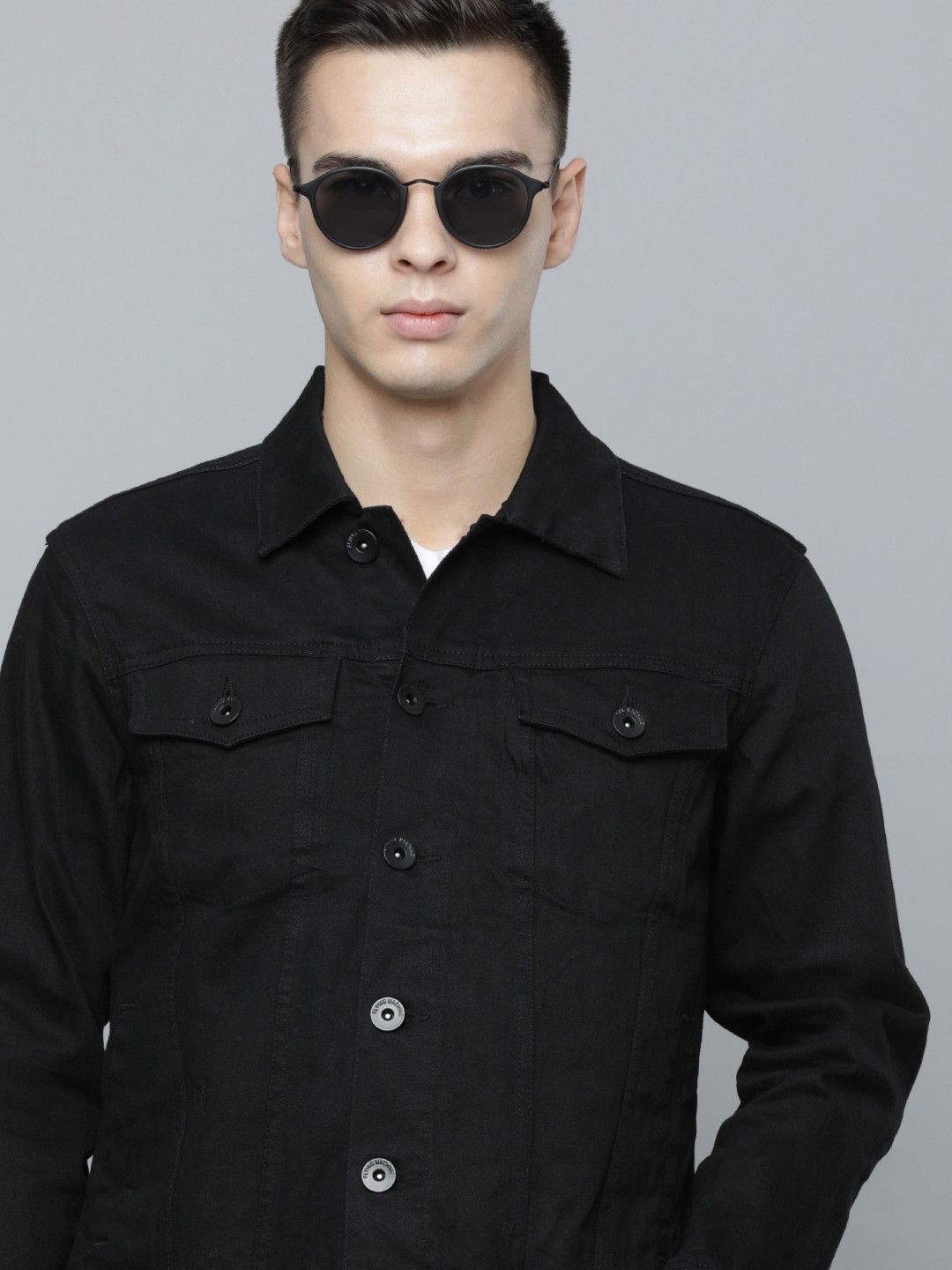 Buy Flying Machine Men Solid Denim Jacket - Jackets for Men 19059932 ...