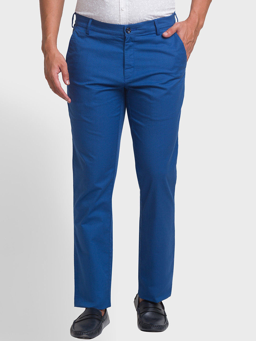 Buy ColorPlus Men Blue Chinos Trousers - Trousers for Men 19060160 | Myntra