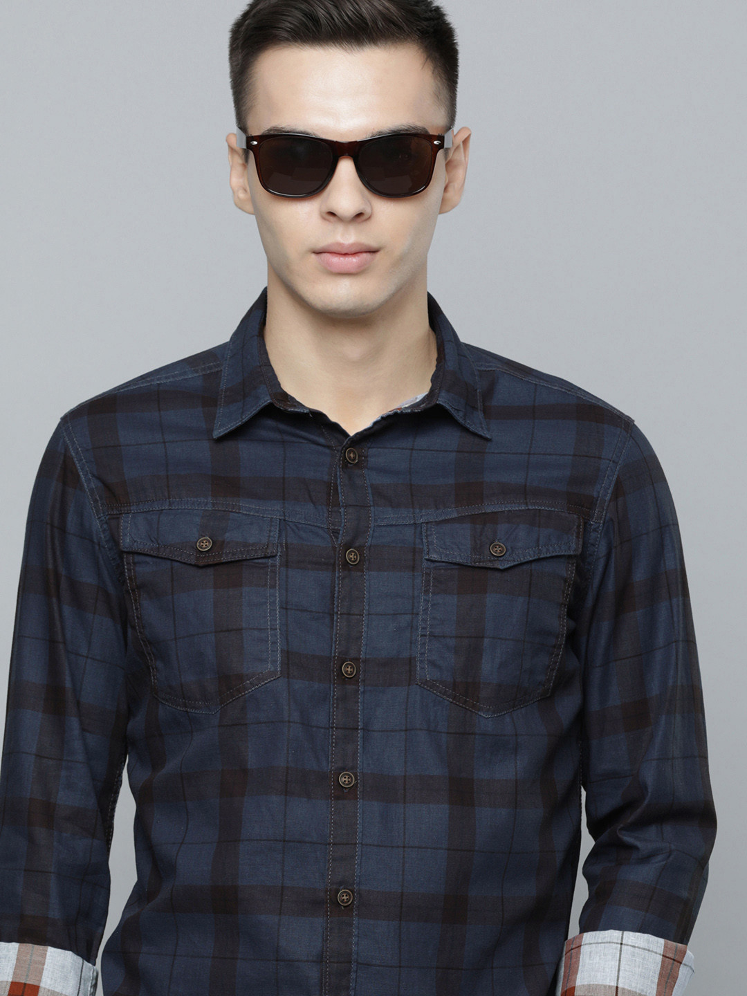 Buy Flying Machine Men Slim Fit Checks Casual Shirt - Shirts for Men ...