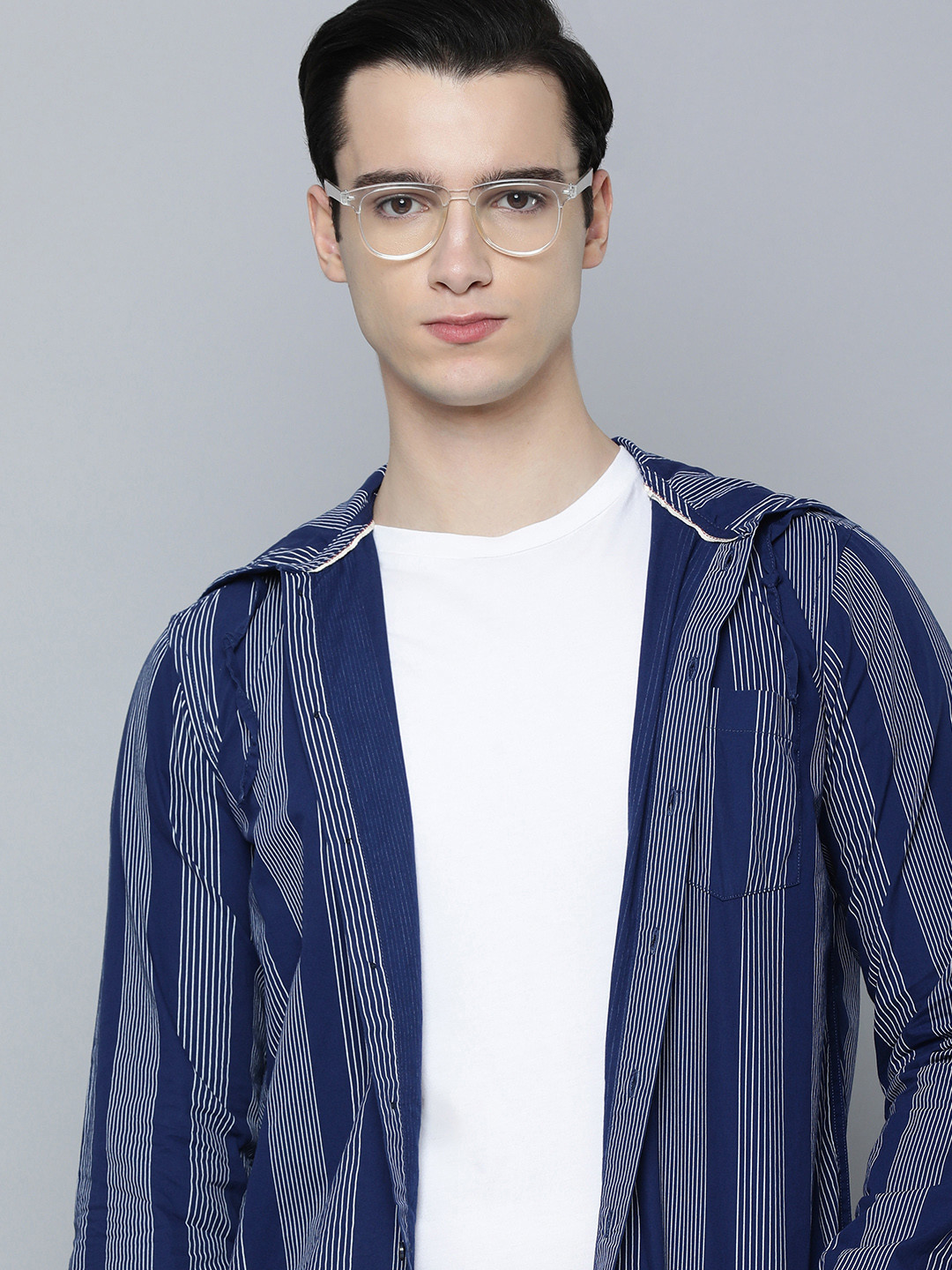 Buy Flying Machine Men Slim Fit Striped Pure Cotton Casual Shirt ...