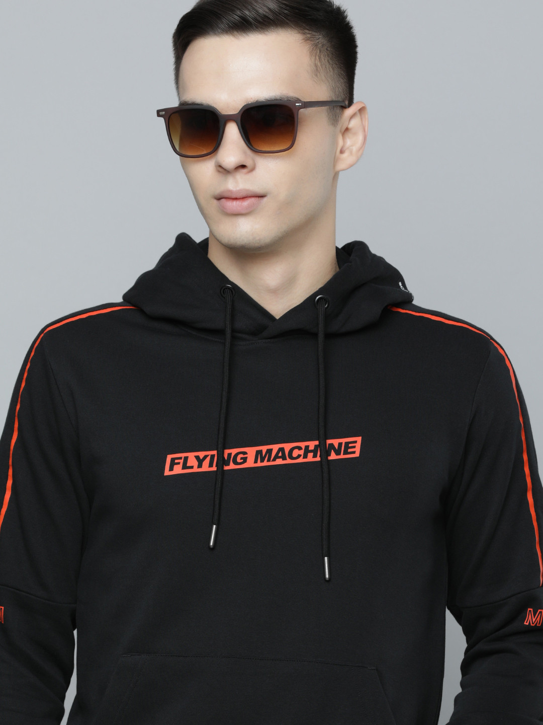 Buy Flying Machine Men Brand Logo Printed Hooded Sweatshirt ...