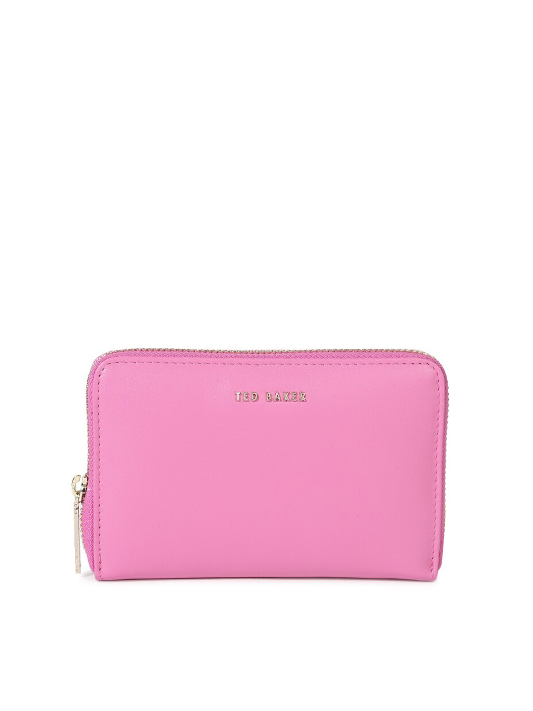 Buy Ted Baker Women Pink Textured Leather Zip Around Wallet - Wallets ...
