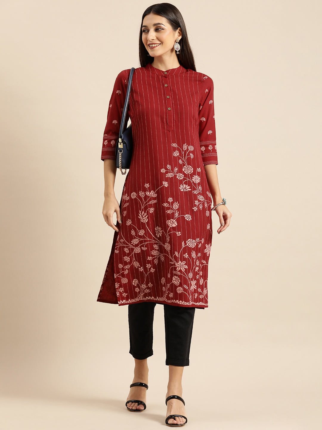 Buy Anouk Women Red Ethnic Motifs Printed Kurta Kurtas For Women