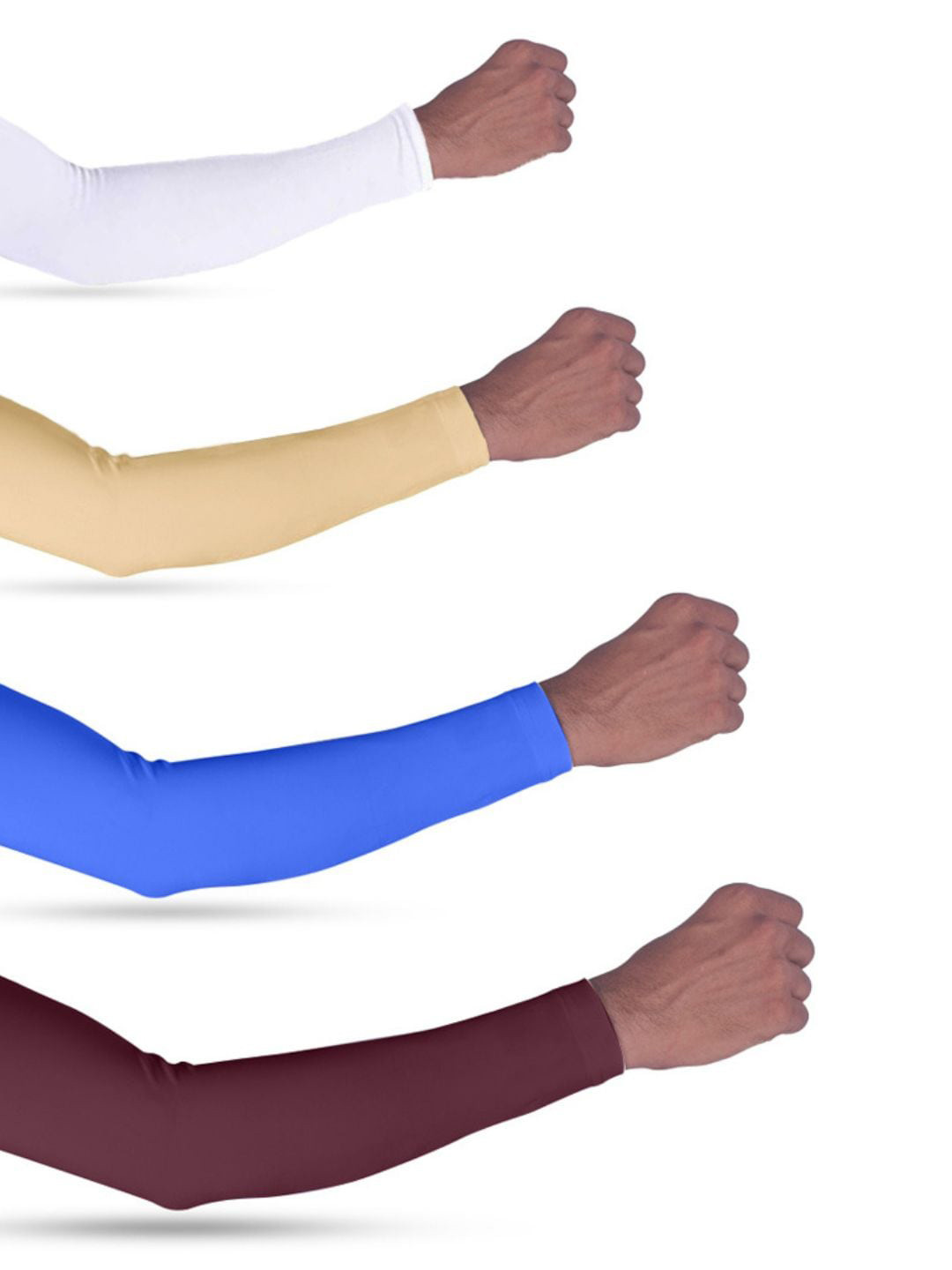 Buy Kosha Men Pack Of 4 Beige & White UV Protected Quick Dry Arm ...
