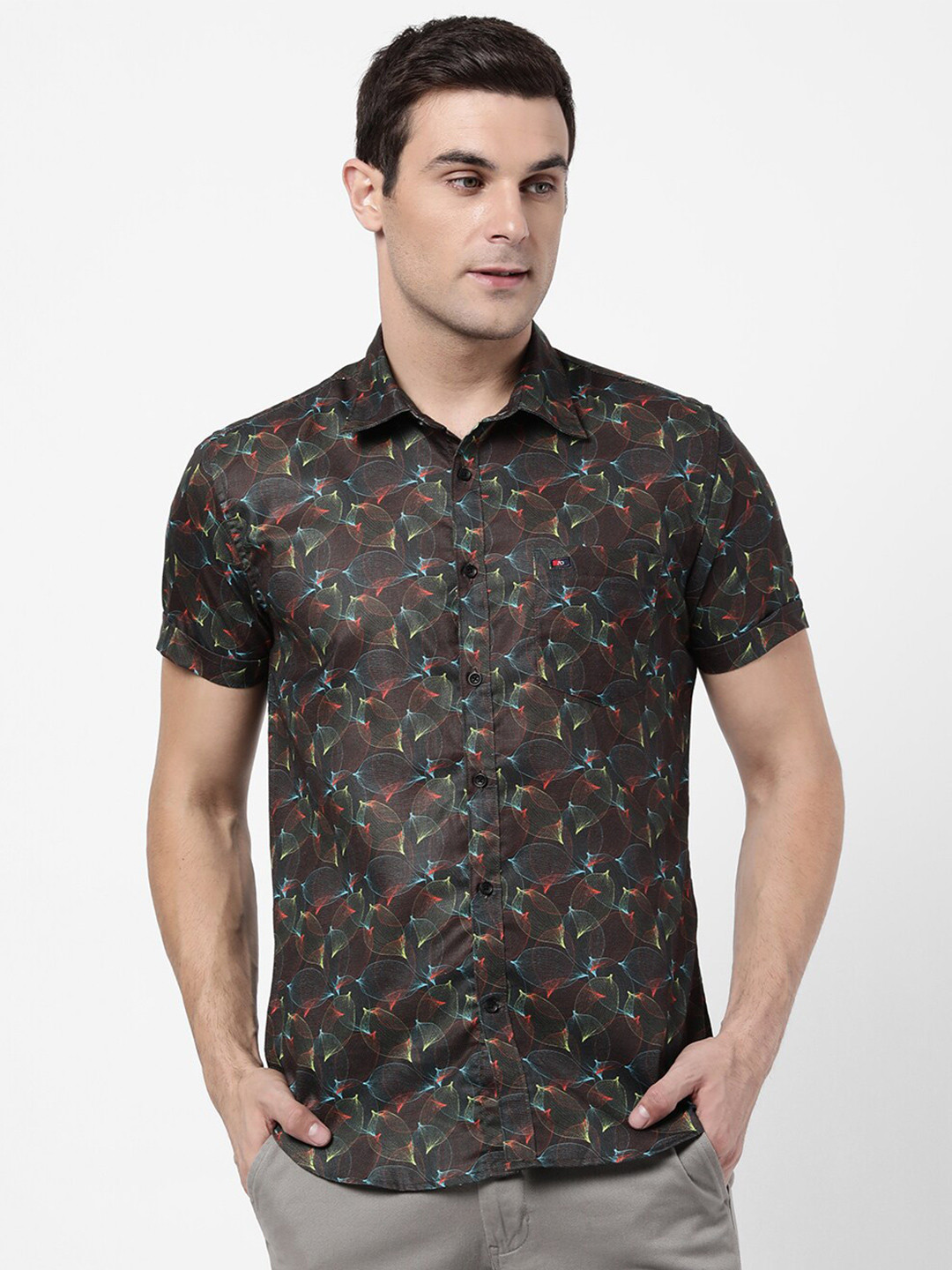 Buy AD By Arvind Men Multicoloured Slim Fit Floral Printed Casual Shirt ...