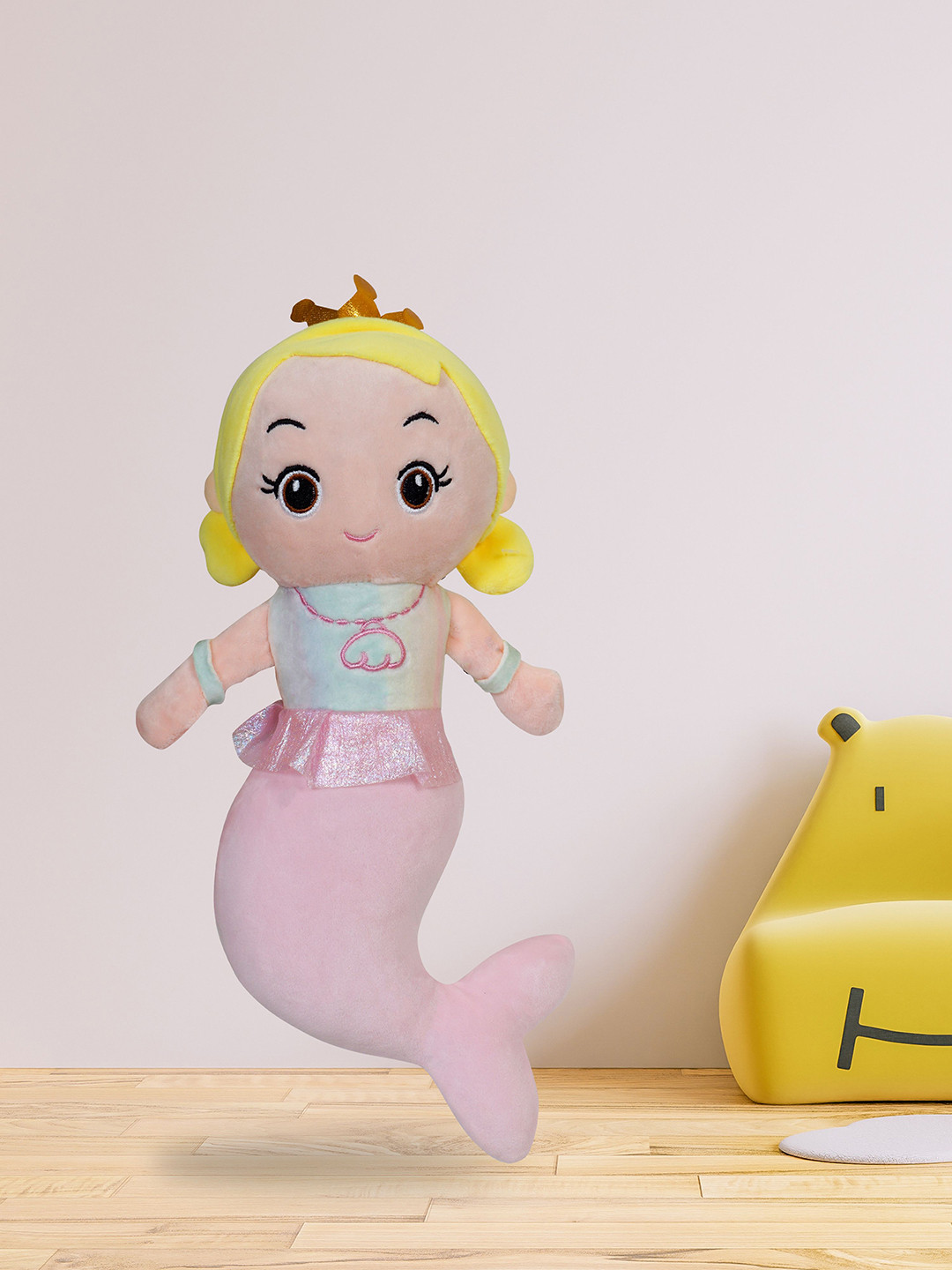 Buy Ultra Pink & Yellow Mermaid Doll - Soft Toys And Dolls for Unisex ...