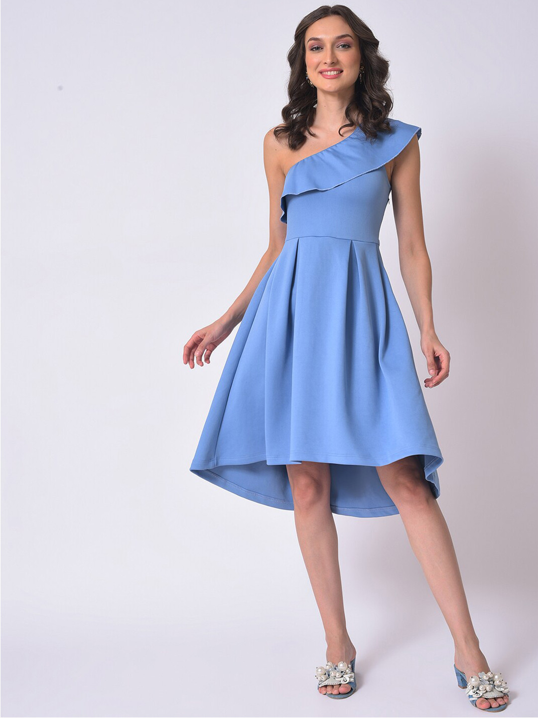 Buy Campus Sutra Blue One Shoulder Sheath Dress - Dresses for Women 19073660 | Myntra