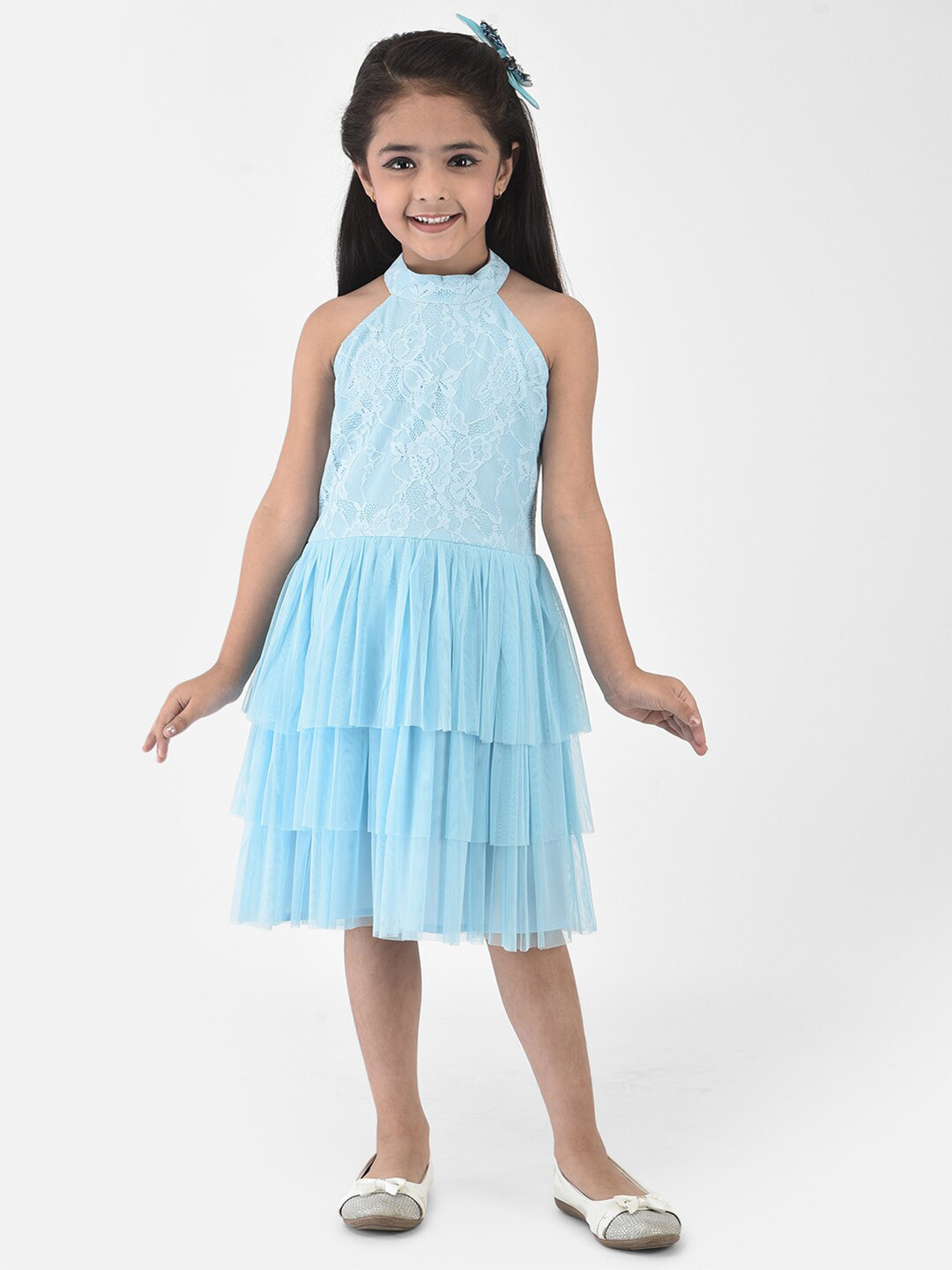Buy Eavan Turquoise Blue Lace Dress - Dresses for Girls 19077648 | Myntra