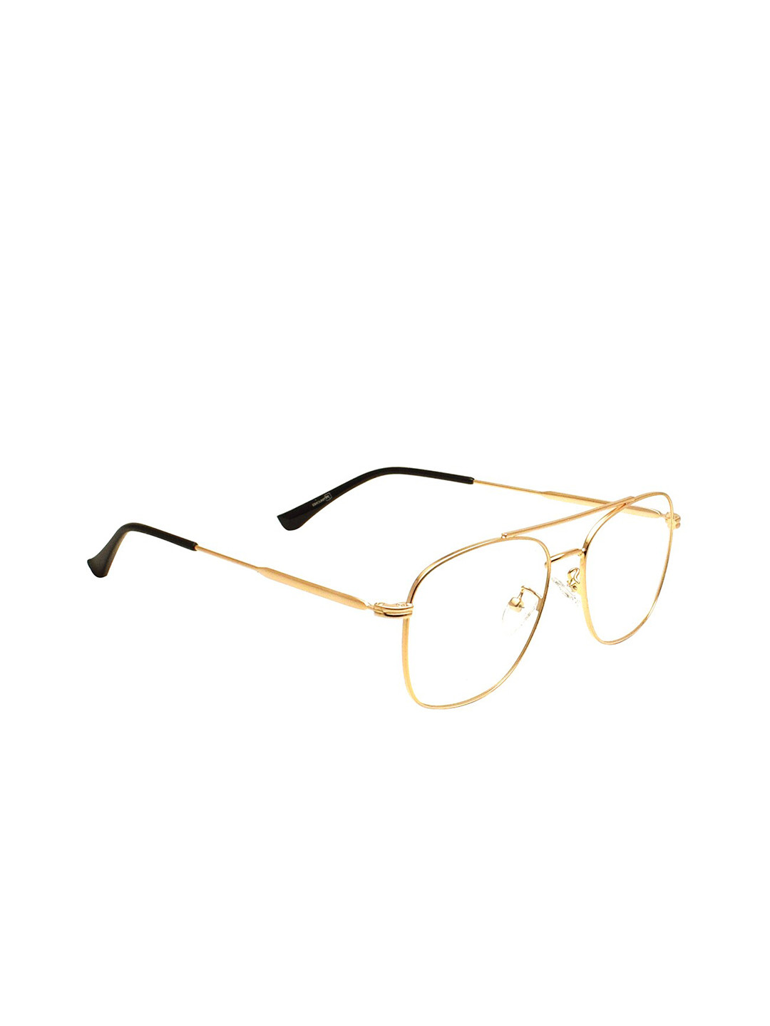 Buy Peter Jones Eyewear Unisex Gold Toned & Black Full Rim Square ...